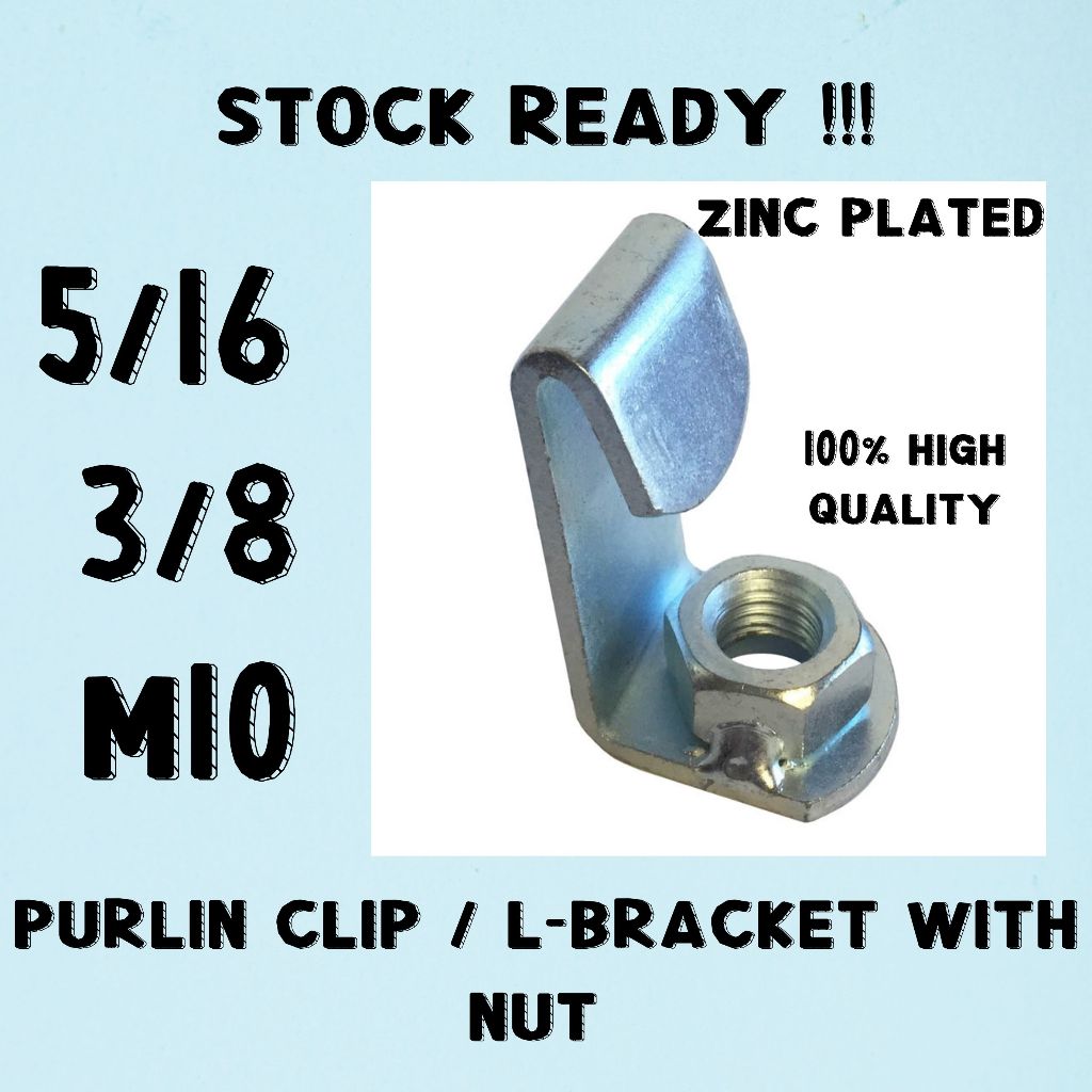L - BRACKET 5/16" / 3/8" / M10 (PURLIN STUD ROD BRACKET) | Shopee Malaysia