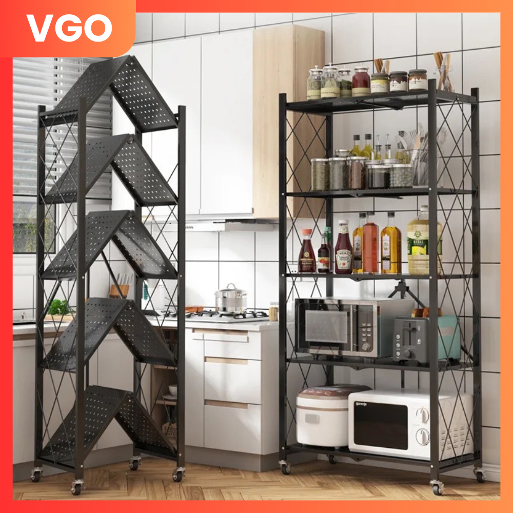 VGO Rak Dapur Storage Rack Kitchen Rack Foldable Rack With Wheel Rak ...