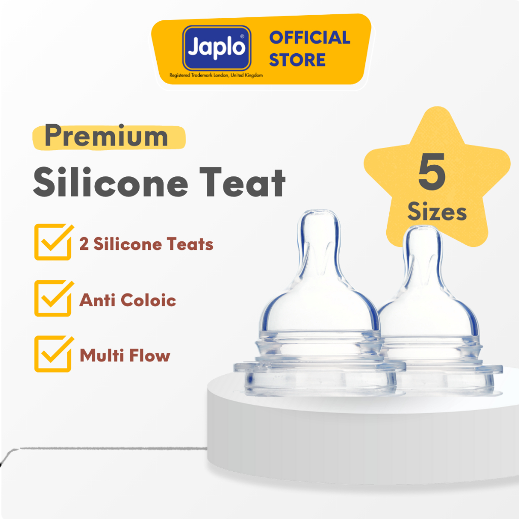 Japlo Premium Silicone Teat 2PCS Multi Flow Anti Colic Puting for Wide ...