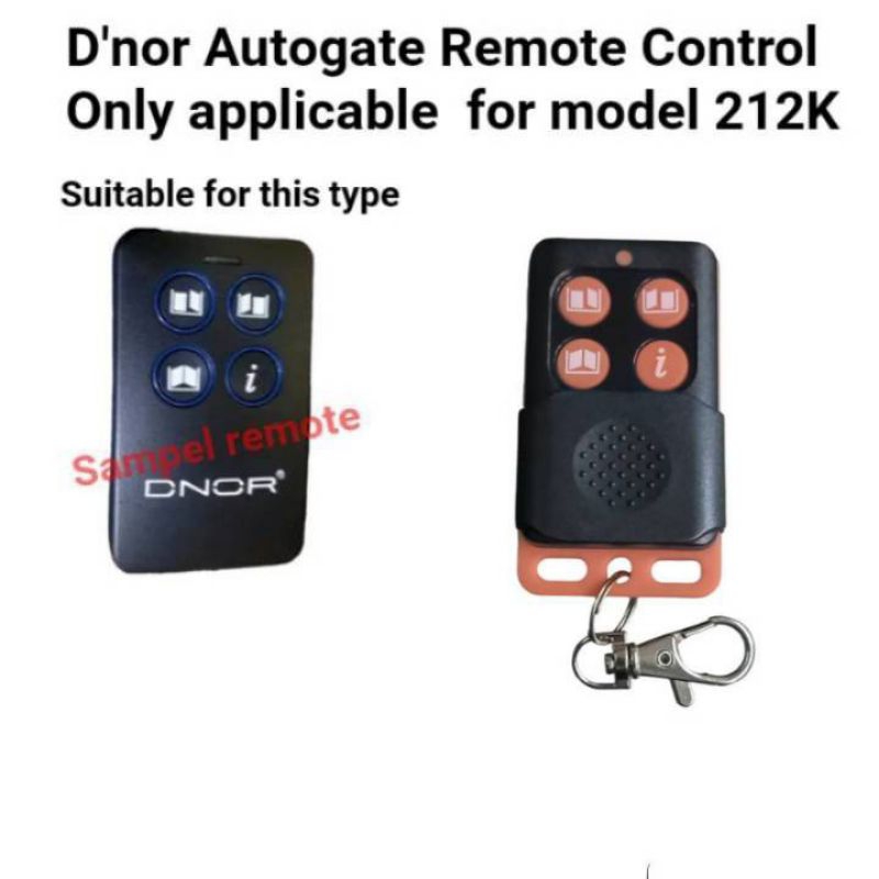 DNOR remote control only applicable for D'nor model 212K (self setting ...