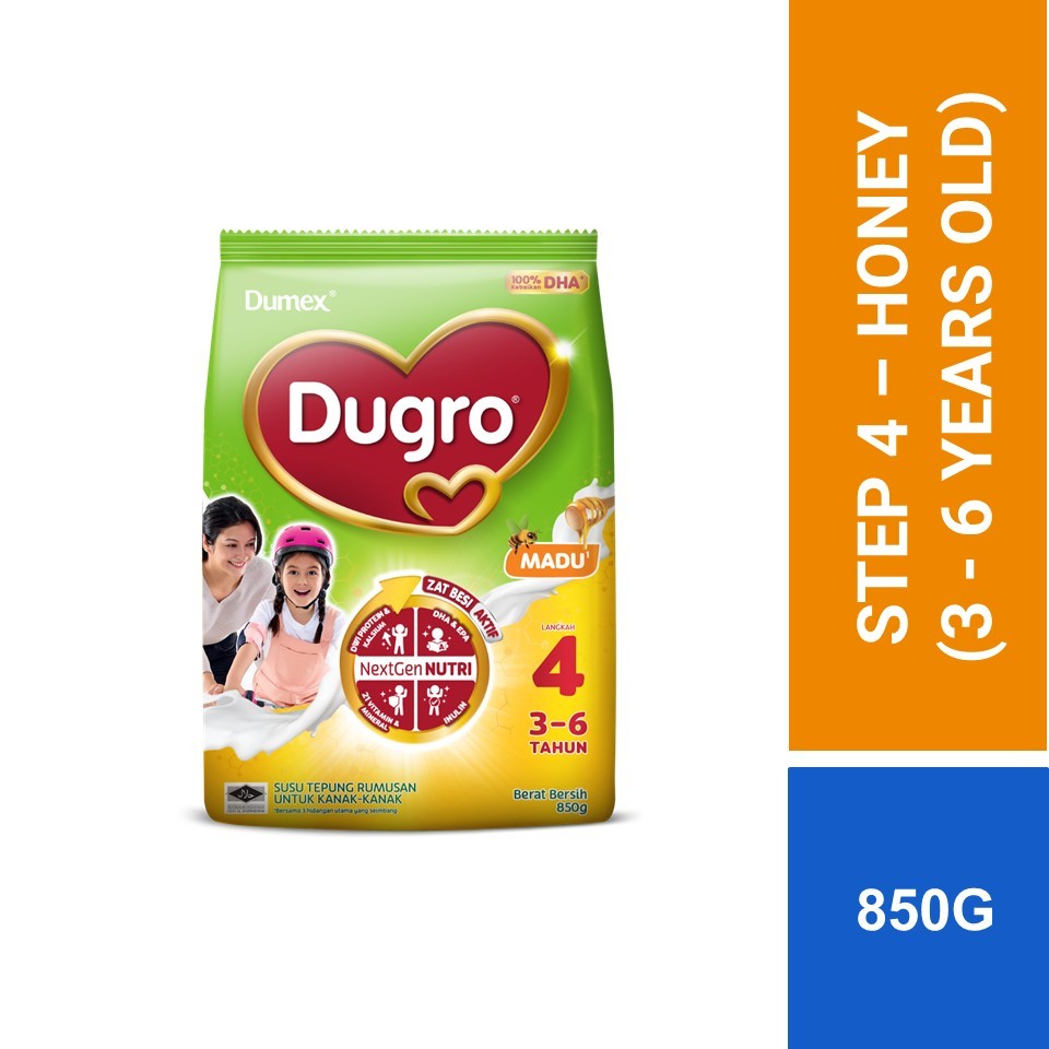 Dumex Dugro Step 4 Honey/Madu Growing Up Milk Formula 3-6 years (850g) | Shopee Malaysia