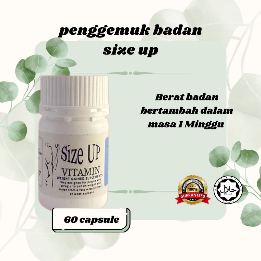 SUPPLEMENT KESEHATAN SIZE UP PENAMBAH BERAT BADAN WEIGHT GAIN ORIGINAL ...