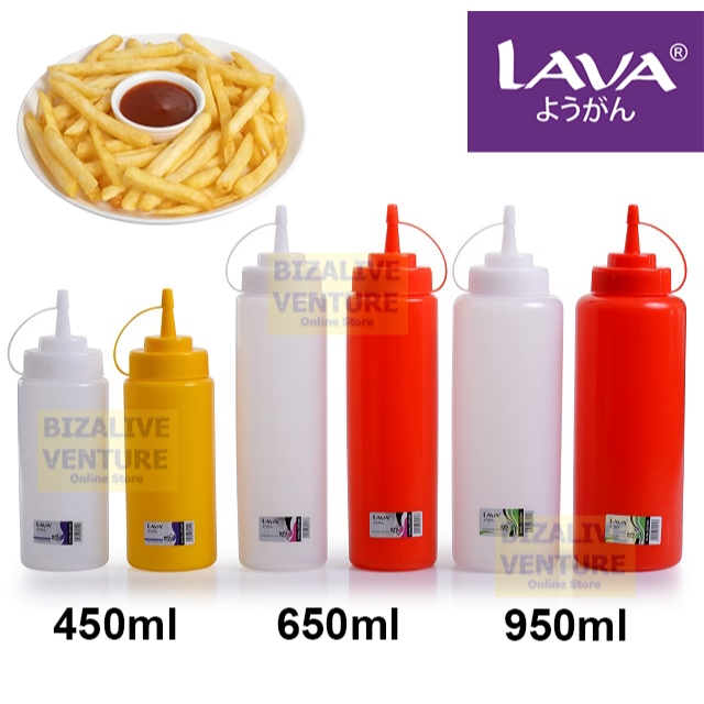 Lava Sauce Bottle 450ml , 650ml , 950ml Yellow & Red | Sauce Squeezer ...