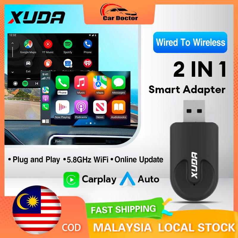 Wireless Carplay Adapter Android Auto Wireless Adapt Mini Wired to ...