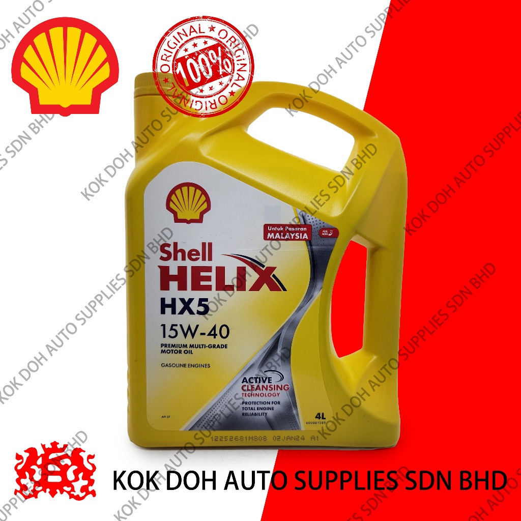 MINYAK ENJIN SHELL HELIX HX5 ENGINE OIL 15W-40 (4L) / 9556217800625 ...