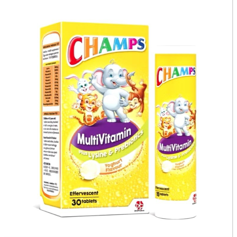 Champs Multivitamin Plus Lysine & Probiotics Yoghurt Flavour 30's ...