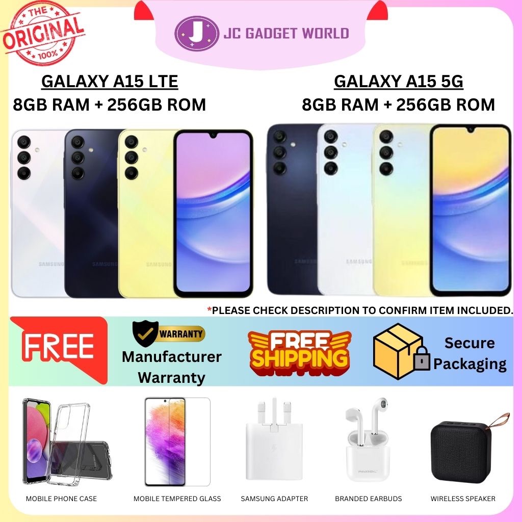 SAMSUNG GALAXY A15 | A15 5G 8GB RAM + 256GB ROM | Shopee Malaysia