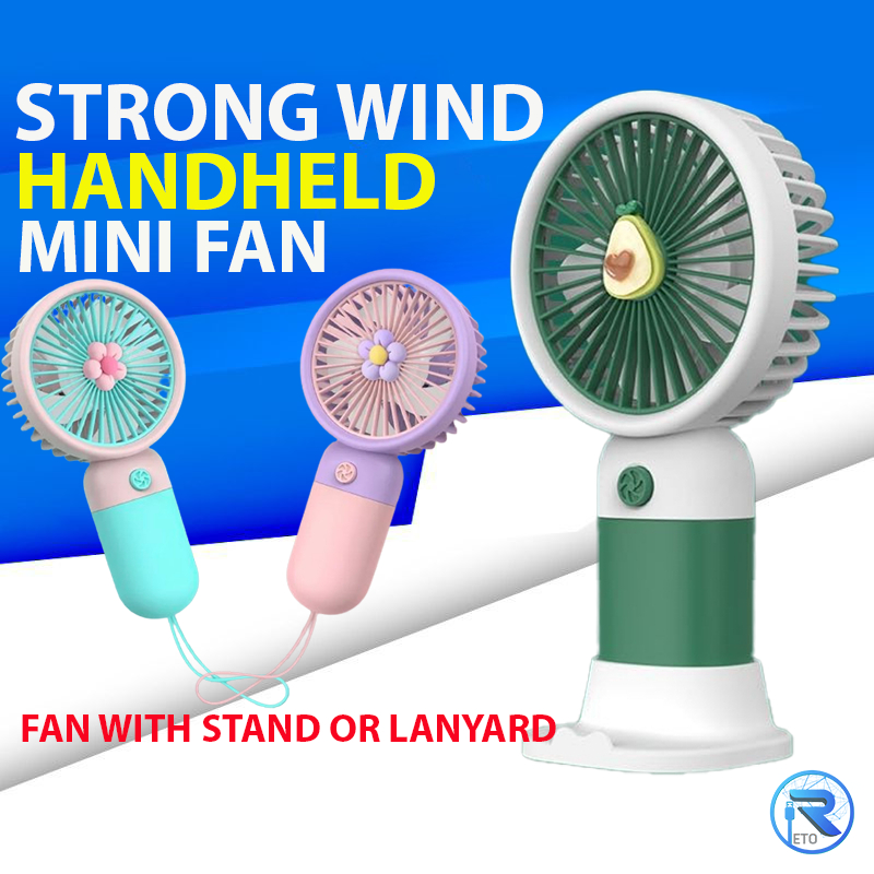 YM88146A Fruit Fresh Fan Hand Held With Stand Base YM88146B Flower Cute ...