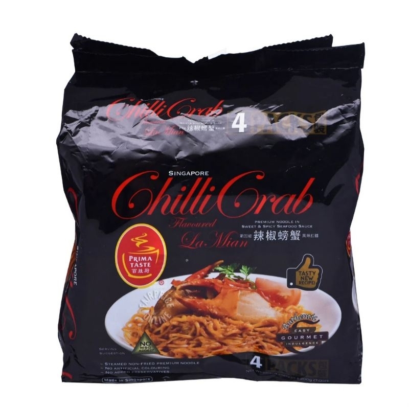 Prima Taste La Mian Premium Instant Noodles - Chili Crab 4 x 200g ...
