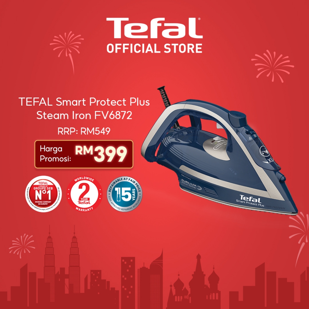 Tefal Steam Iron Smart Protect Plus (FV6872) | Shopee Malaysia