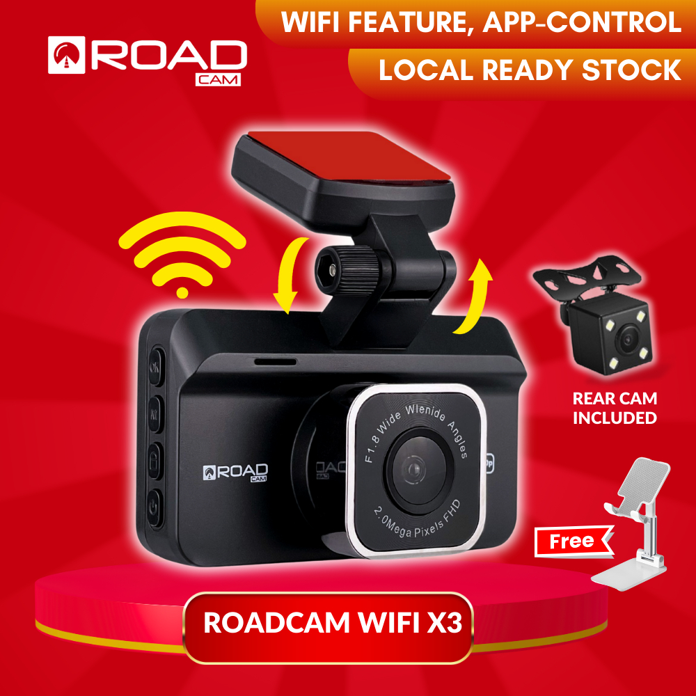 [WIFI VERSION] ROADCAM WIFI X3 Budget Dash Cam Dual Channel Recording ...
