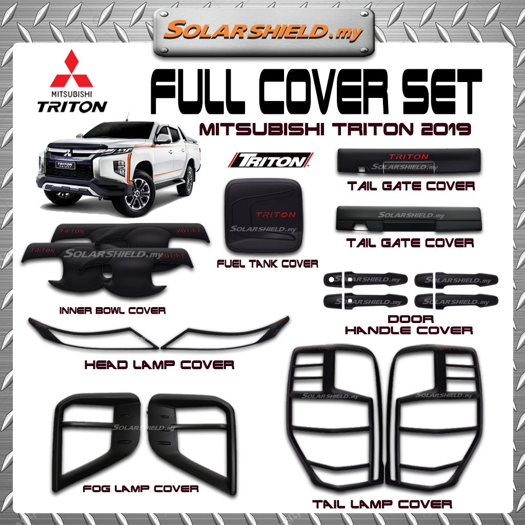 Mitsubishi Triton 2019-2023 Car Accessories Cover ABS Matte Black ...