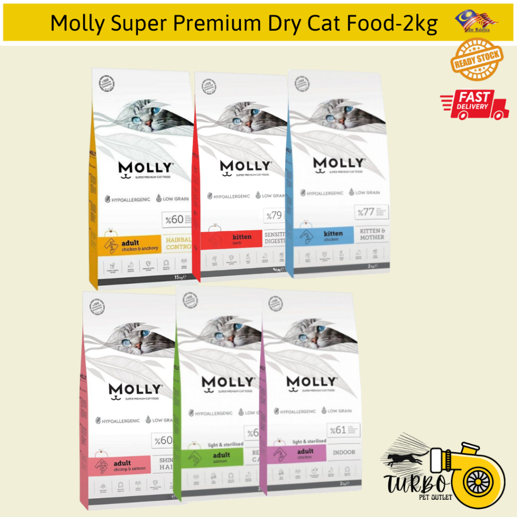 MOLLY Super Premium Cat Food - Full Range 2kg ( Original Pack ...