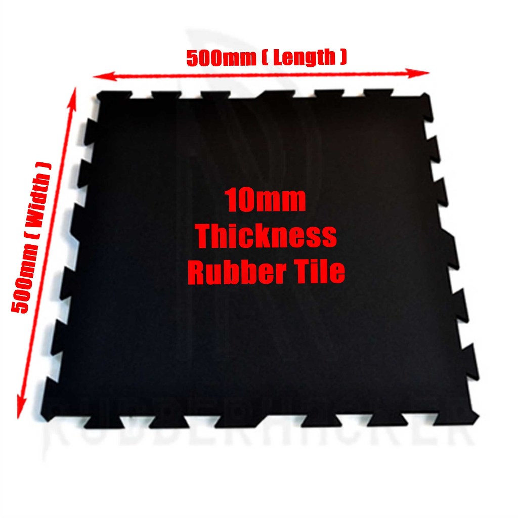 25MM THICK RUBBER GYM Tiles FLOOR MAT - 25mm x 500mm X 500mm (PRICE ...