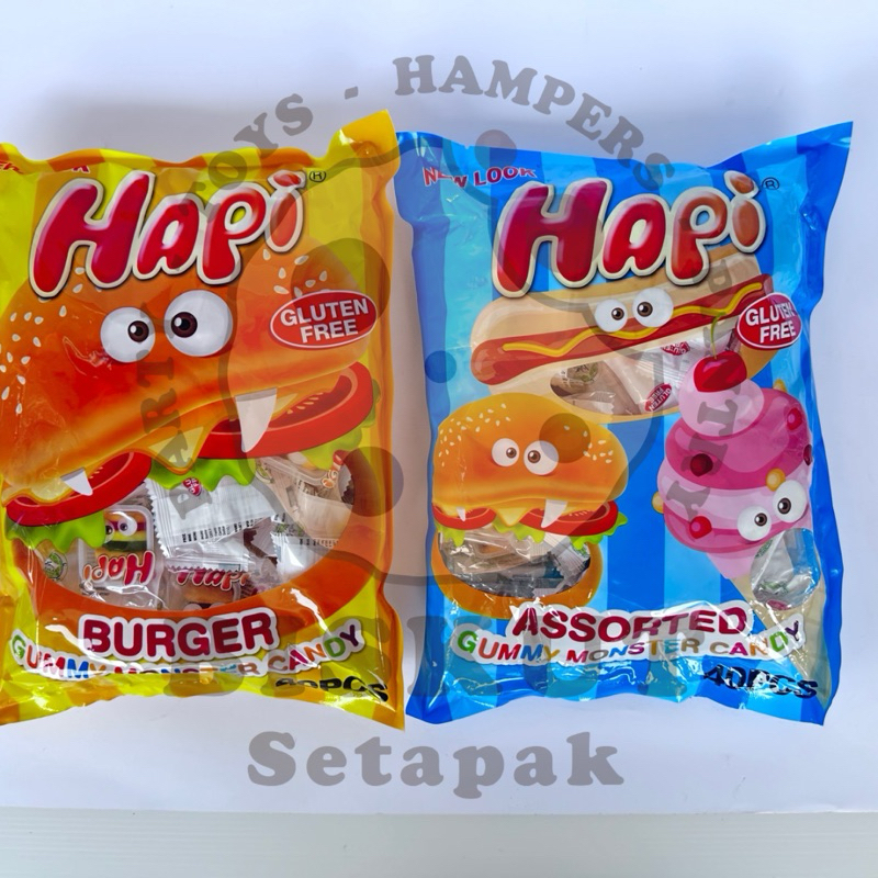 HAPI BURGER / ASSORTED GUMMY MONSTER CANDY 40 PCS (360G) GLUTEN FREE ...