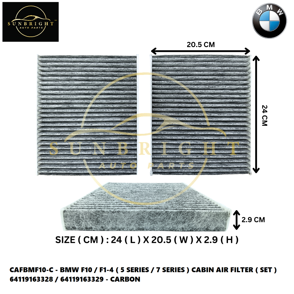 BMW F10 / F1-4 ( 5 SERIES / 7 SERIES ) CABIN AIR FILTER ( SET ...