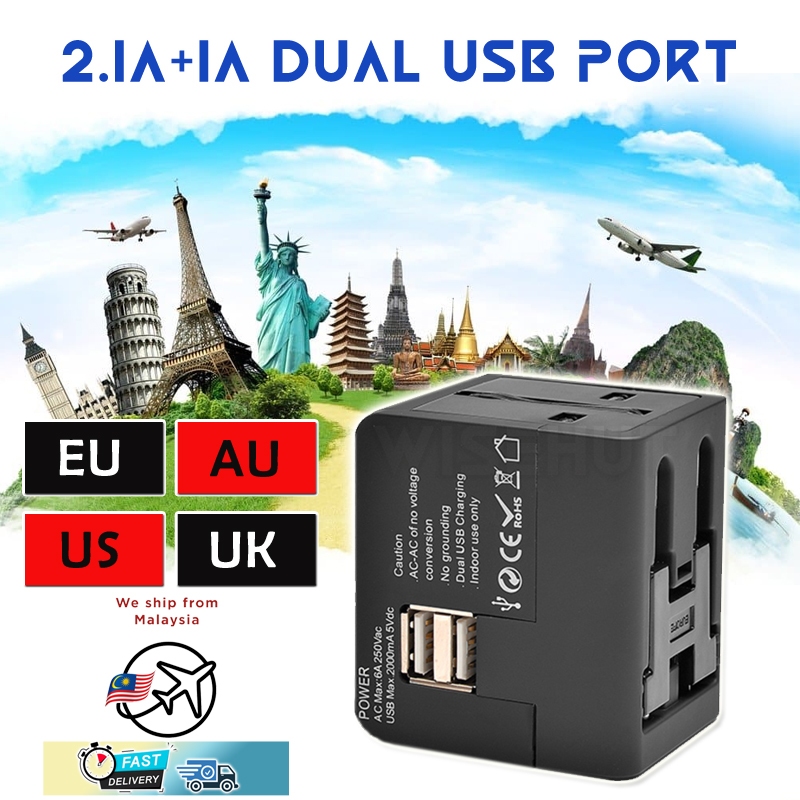 Universal Travel Adapter, All in One Worldwide Wall Charger AC Plug ...