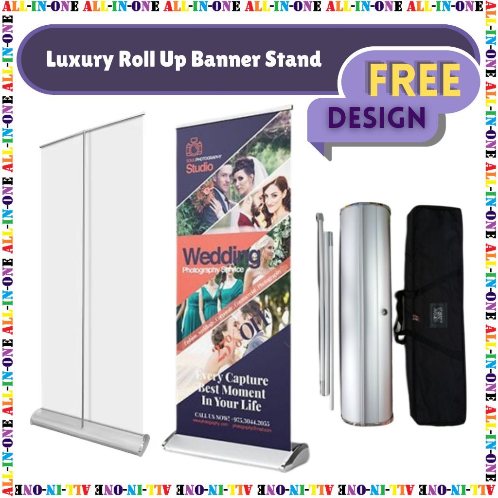Luxury Roll Up Bunting Stand With Printing (FREE Design) | Shopee Malaysia