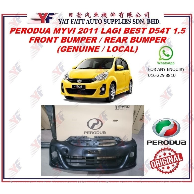 PERODUA MYVI 2011 LG.B D54T 1.5 SE FRONT BUMPER / REAR BUMPER (GENUINE ...