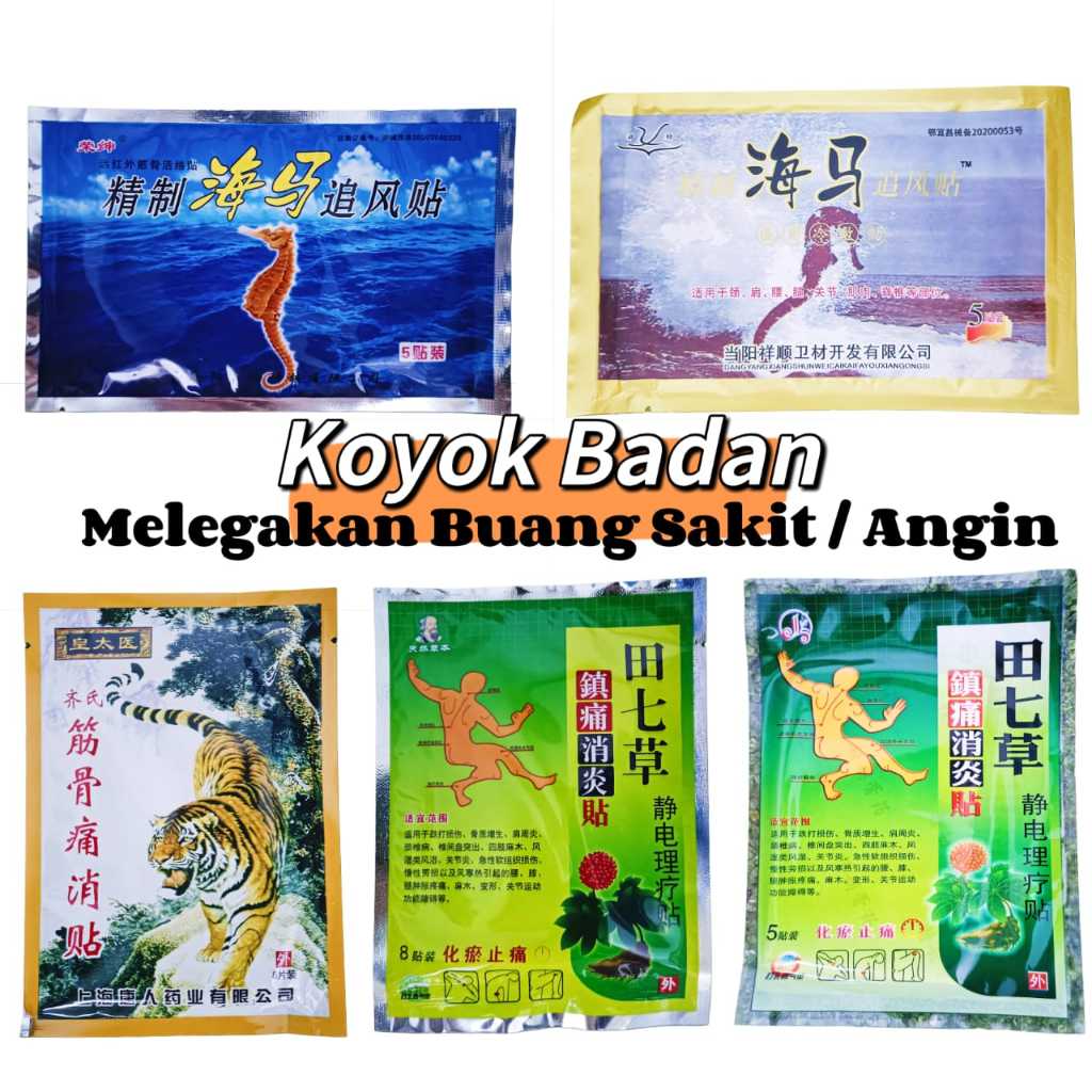 Traditional koyok badan buang angin herbal pads series | 古方草药配制活血理疗贴合集 ...