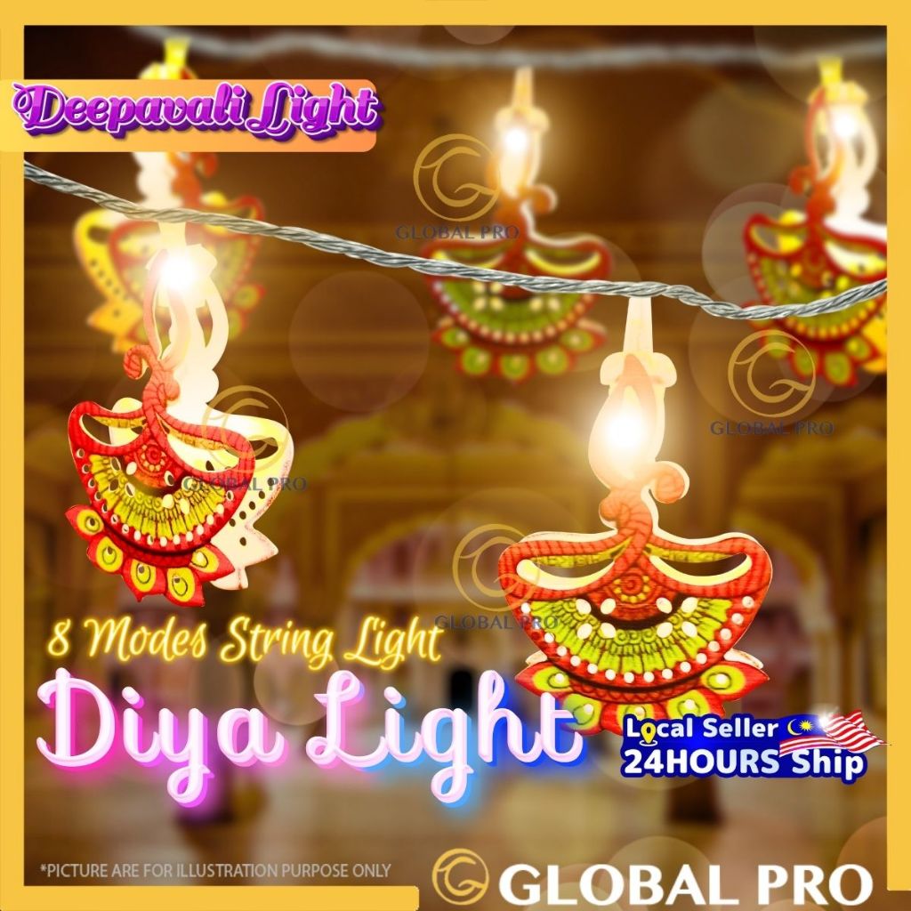20L Diya LED Fairy String Light Deepak Diwali Deepavali Light Festival ...