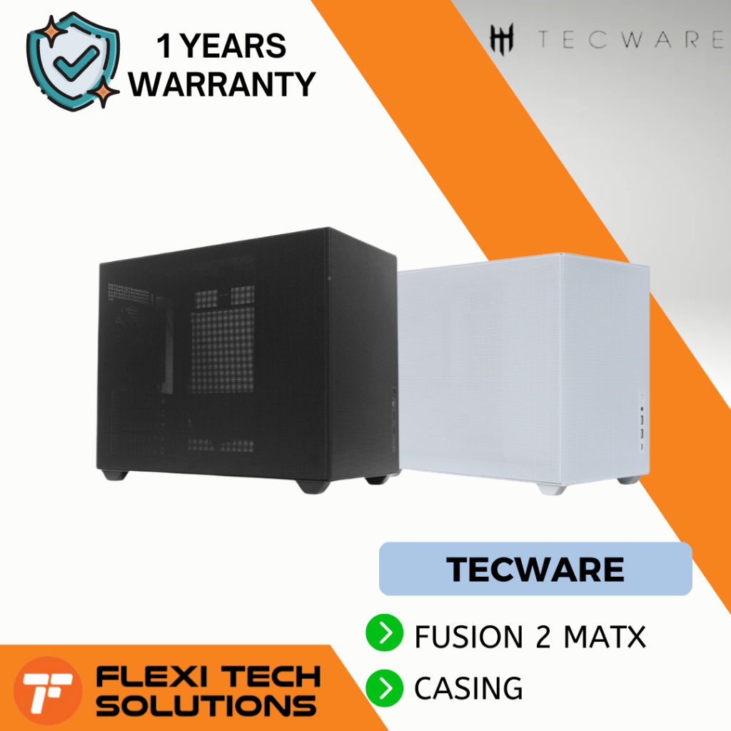 Flexi Tech Tecware Fusion 2 MATX Case - White / Black | Shopee Malaysia