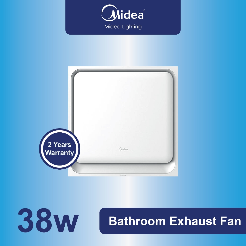 Midea Bathroom Ceiling Exhaust Fan Slim (38W) H1901-F40 | Shopee Malaysia