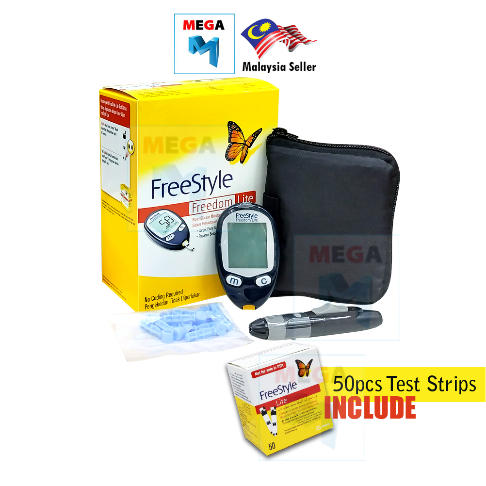 Freestyle Freedom Lite Glucometer With Test Strips 50's | Shopee Malaysia