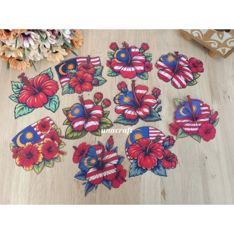 Brooch Pin Kain Felt Tema Bunga Raya Merdeka | Shopee Malaysia