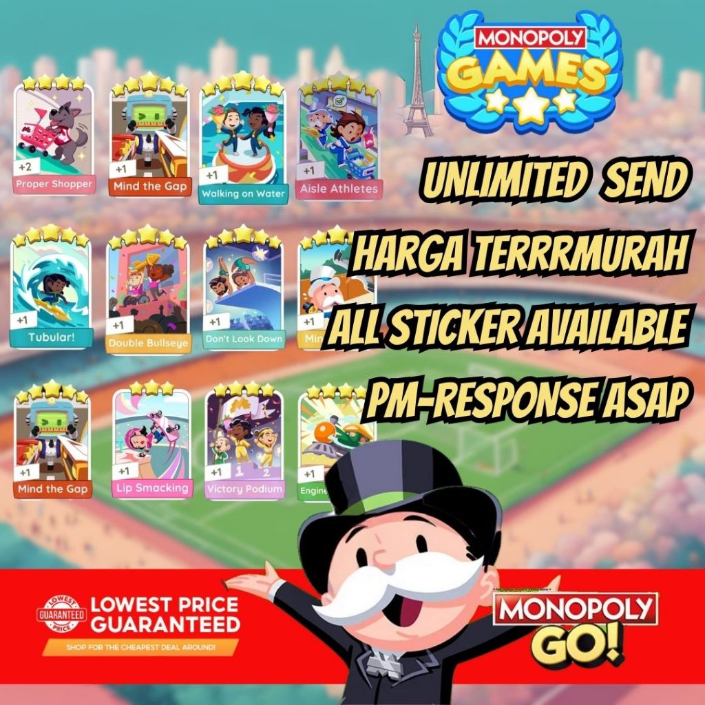 Monopoly go Stickers 1-5 stars Monopolygo Stickers Terrrmurah Available ...