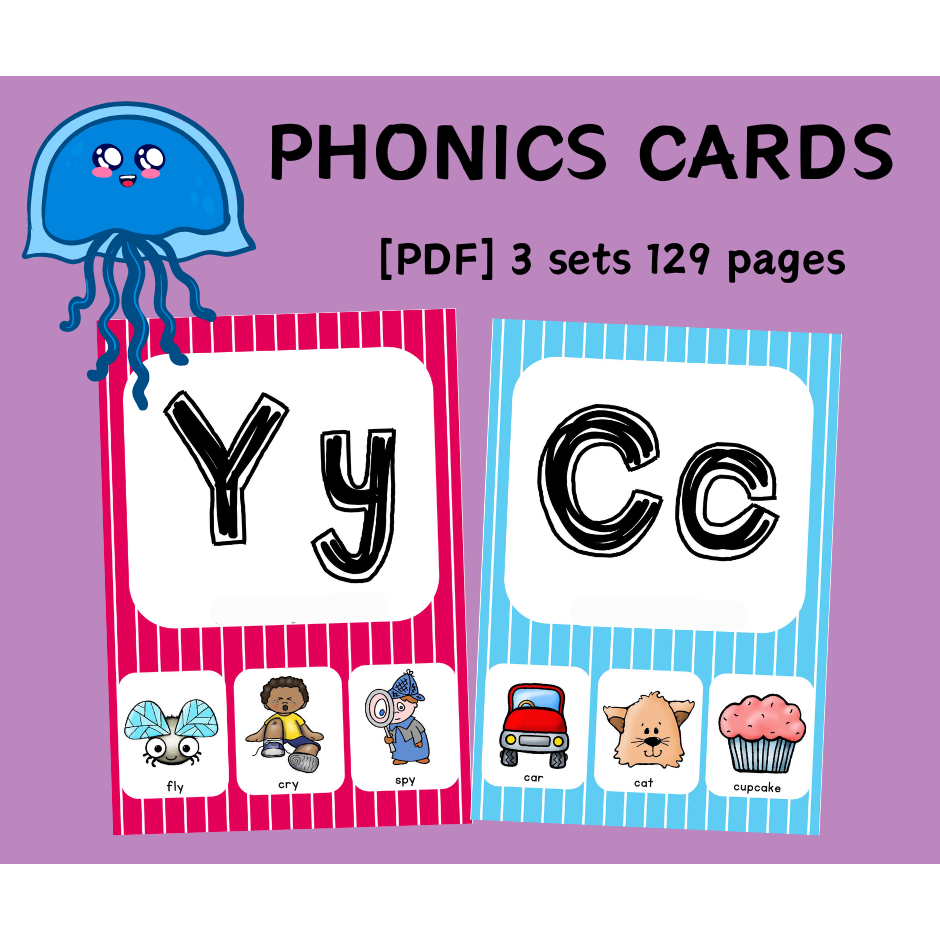 A626 – [PDF] Phonics Cards 3 sets 129 pages - preschool kindergarten ...