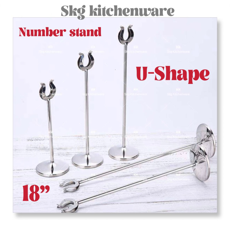 18” Stainless Steel U-Shape Table Number Stand Wedding Table Decoration ...