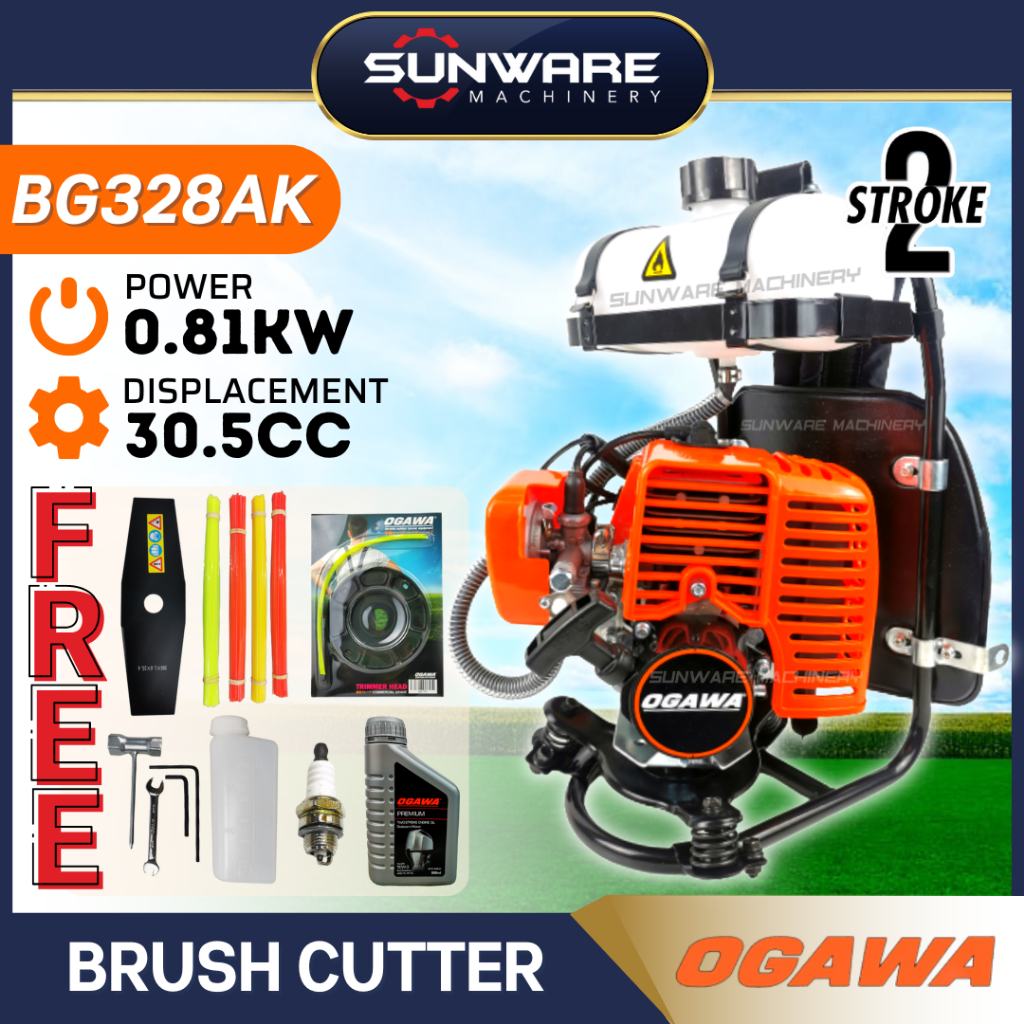OGAWA BG328AK BG328 Backpack Brush Cutter Grass Trimmer Mesin Rumput ...