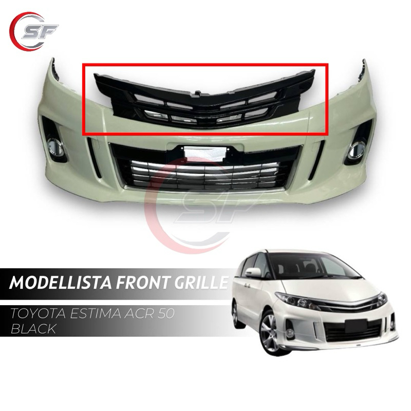 Toyota Estima ACR50 Modellista Style Front Grille Black Version ABS ...
