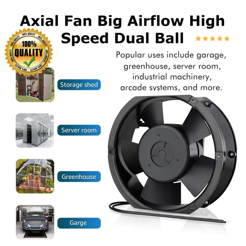 6" AC Axial Fan / Cooling Blower AC240V Ball Bearing 5 BLADES / EXHAUST FAN / COOLING FAN ...