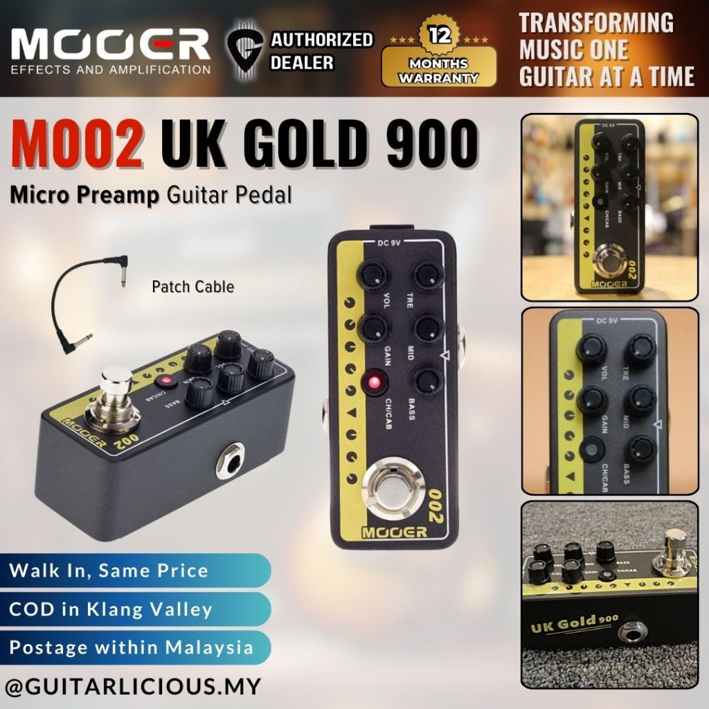 Mooer 002 UK Gold 900 Micro Preamp Pedal - ( M002 ) | Shopee Malaysia