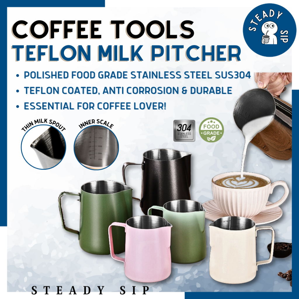 Steady Sip Teflon Milk Pitcher Coffee Pitcher Coffee Tools Milk Jug ...