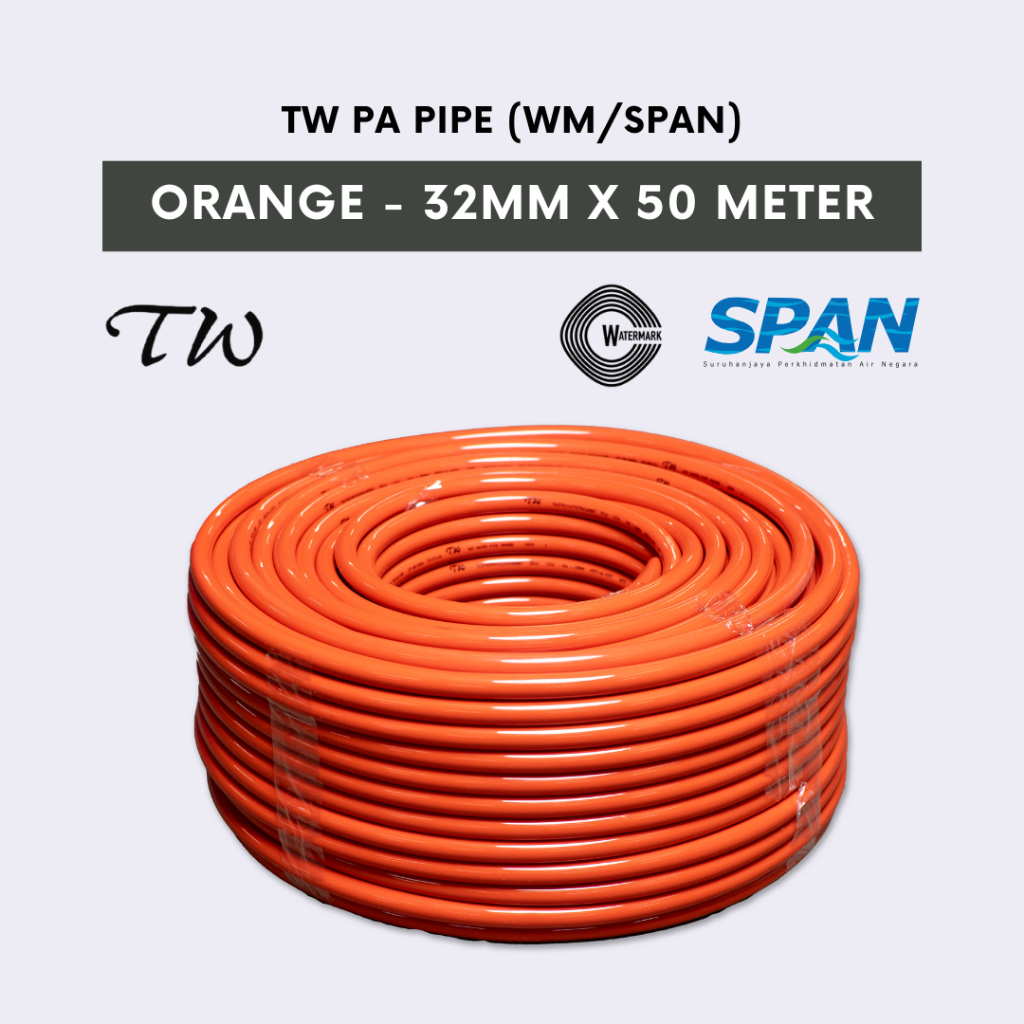 TW PA Pipe (Orange/ Blue) 32mm x 50M (Watermark/SPAN) | Shopee Malaysia