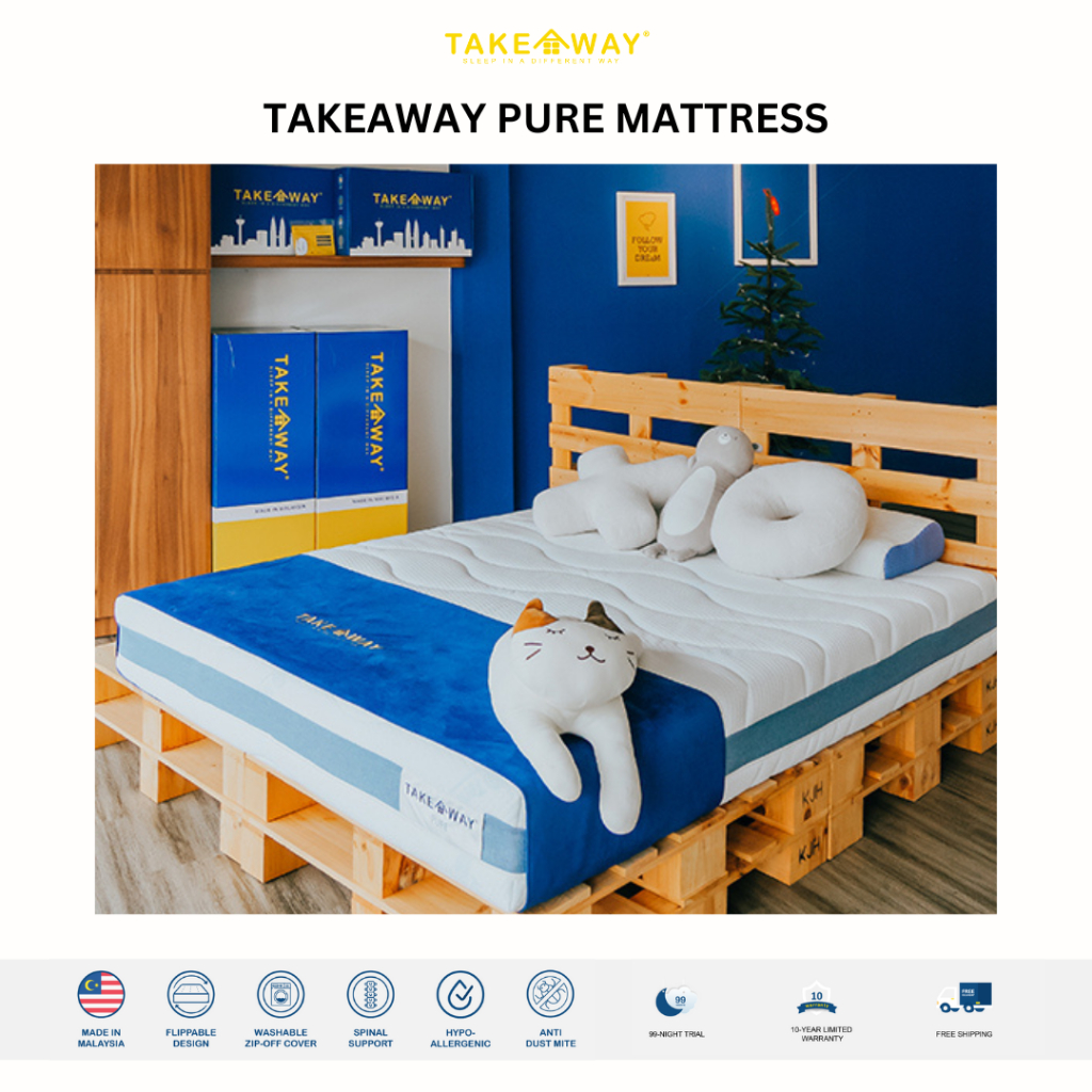 TAKEAWAY PURE Mattress - 99 Nights Trial / Flippable Design / Washable ...