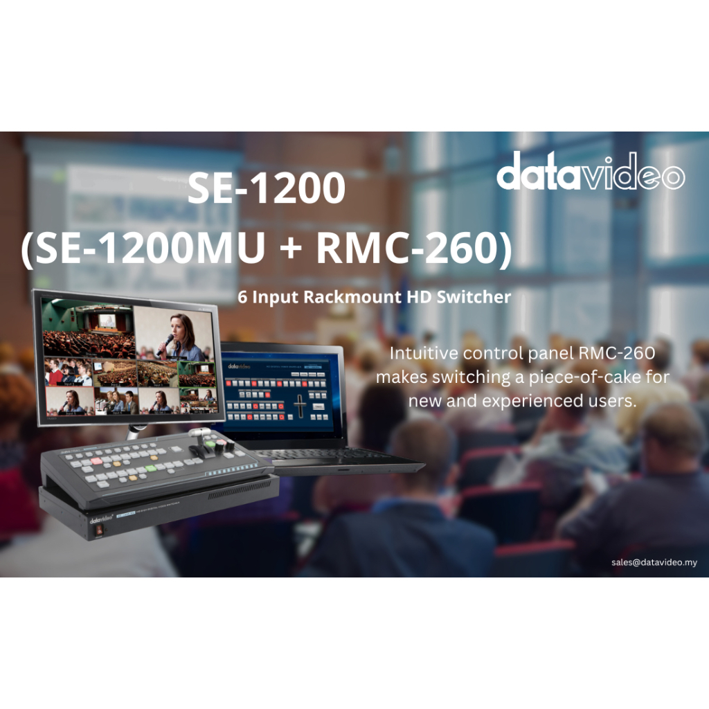 DATAVIDEO SE-1200 6-Channel HD Digital Video Switcher w/ RMC-260 Control Panel | Shopee Malaysia