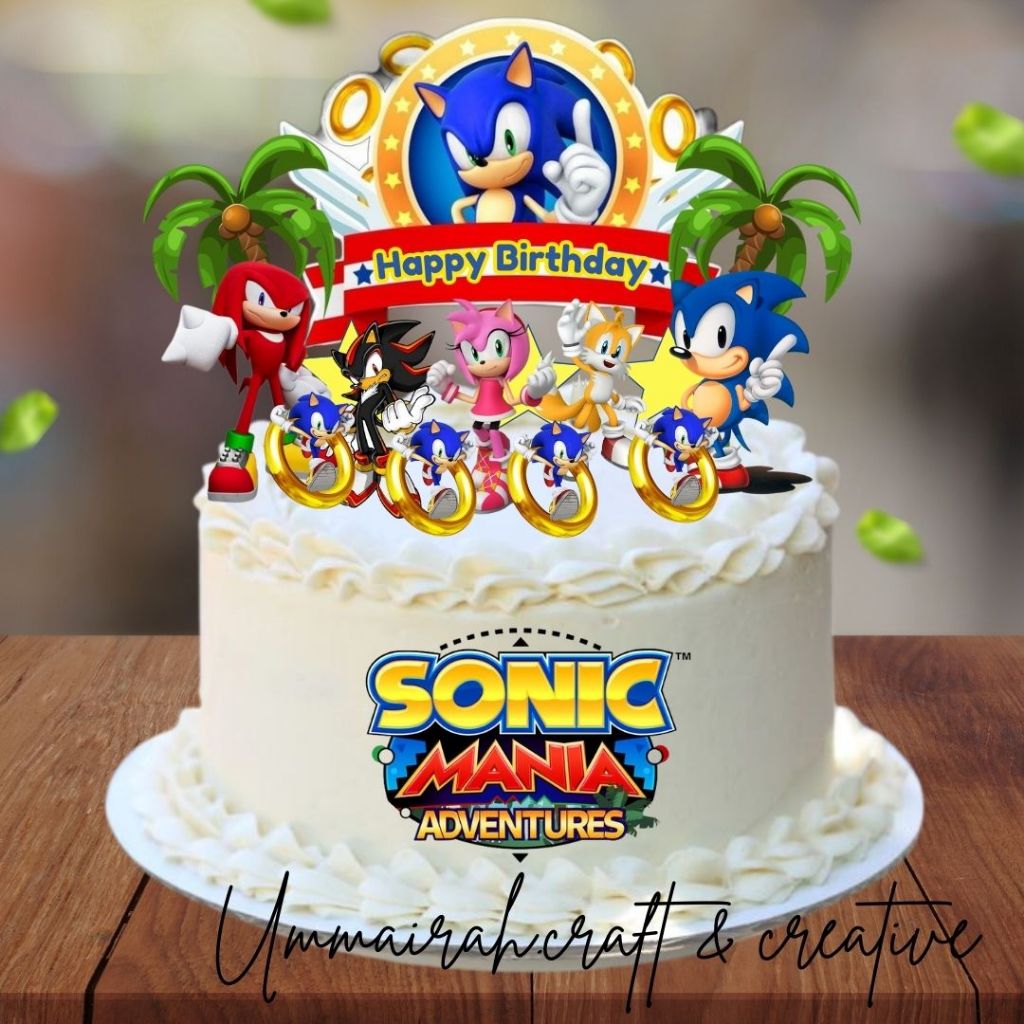 Super Sonic Cake Topper Decoration Birthday Party ( Can Add Name ...