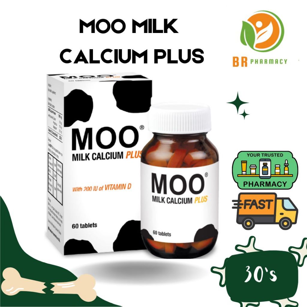 MOO MILK CALCIUM PLUS With 200 IU of VITAMIN D 30's | Shopee Malaysia