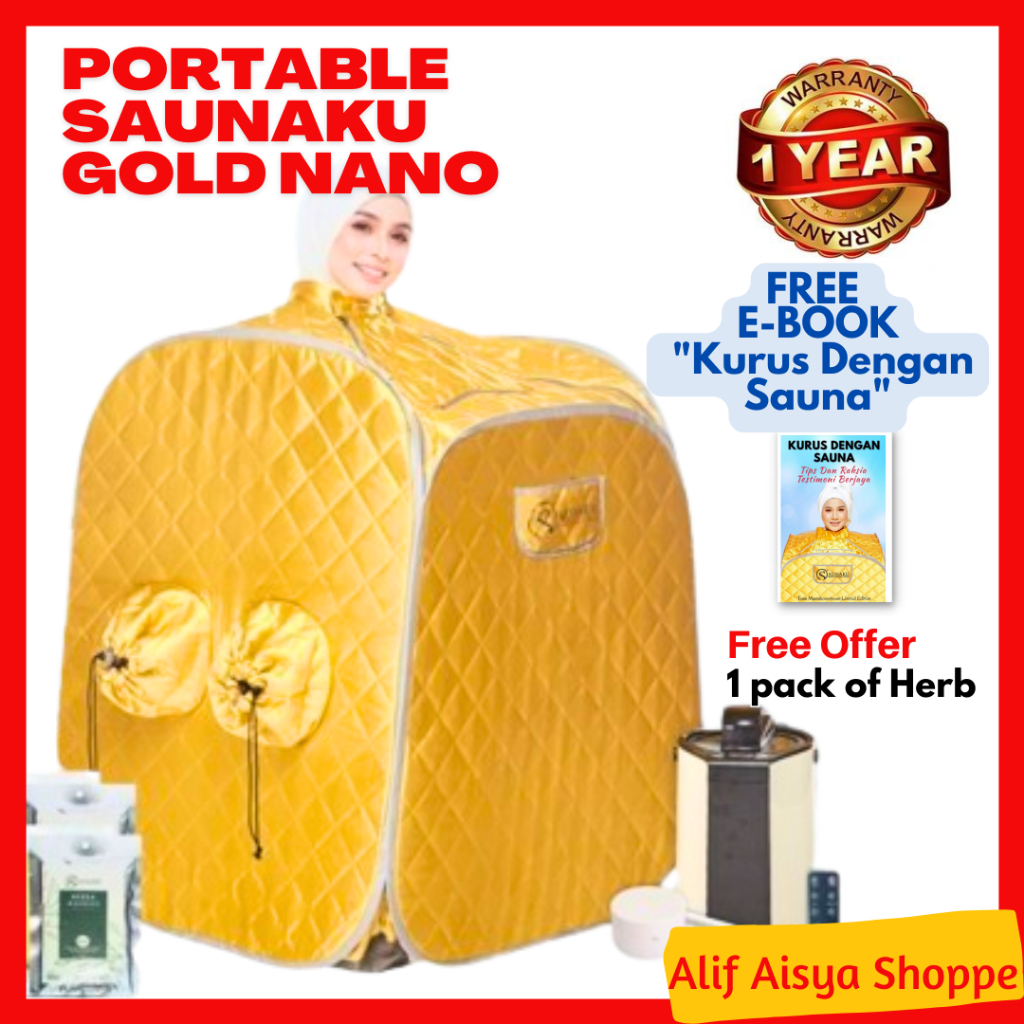 Sauna Set Saunaku Gold Nano (Portable Steam Sauna for full body) for ...