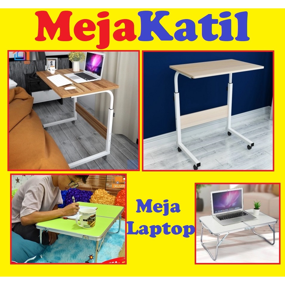 Meja Katil Komputer Laptop Notebook Troli Beroda Bed Table Computer ...