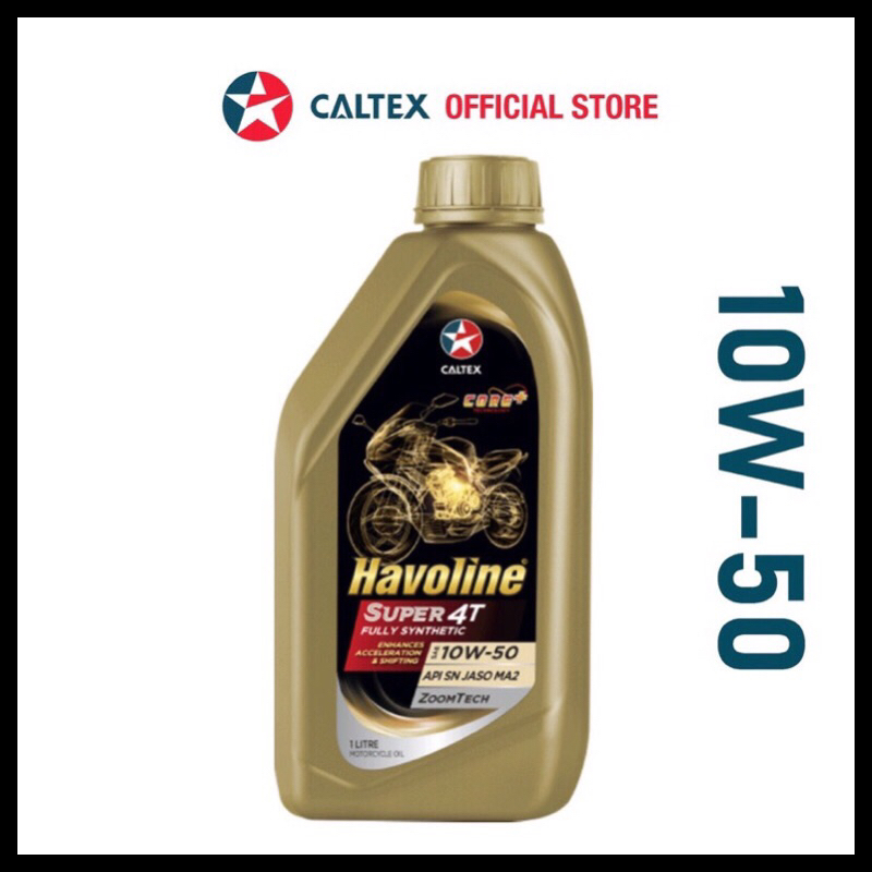 Caltex Havoline 4T Engine Oil Minyak Enjin Hitam 5W40 / 10W50 Fully Synthetic Super 4T API SN ...