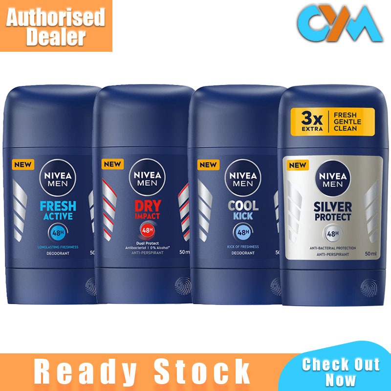 Nivea Deodorant Roll On Stick Cool Kick Fresh Active Dry Impact 50ml ...
