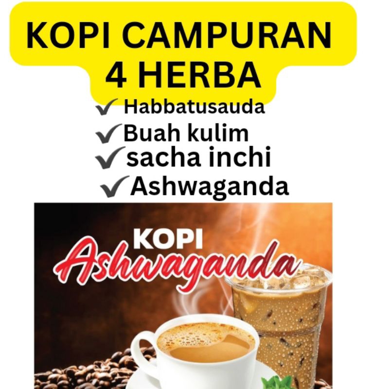 Kopi 4 Herba ( Ashwagandha,sacha inchi, buah kulim, habbatusauda) 25 ...