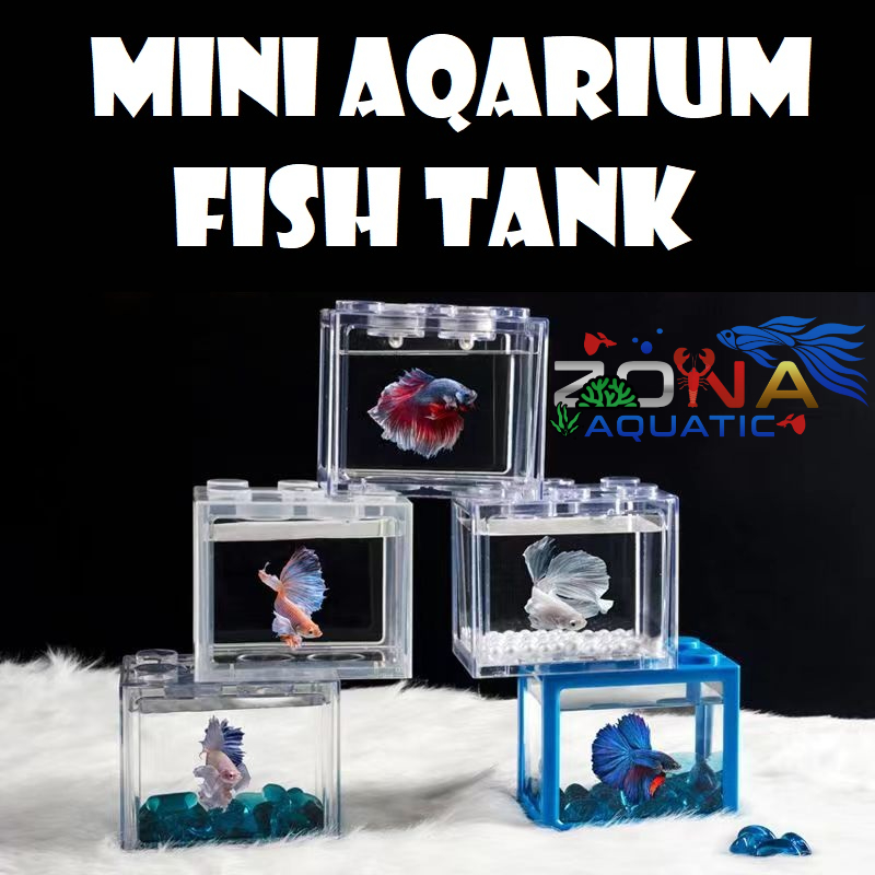 READY STOCK | MINI AQUARIUM BETTA FISH TANK | MINI TANK | LEGO BLOCK ...