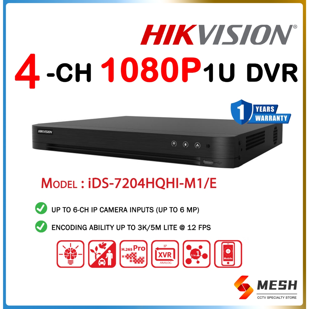 HIKVISION CCTV DVR 2MP-4MP Digital Video Decorder + Hardisk iDS ...
