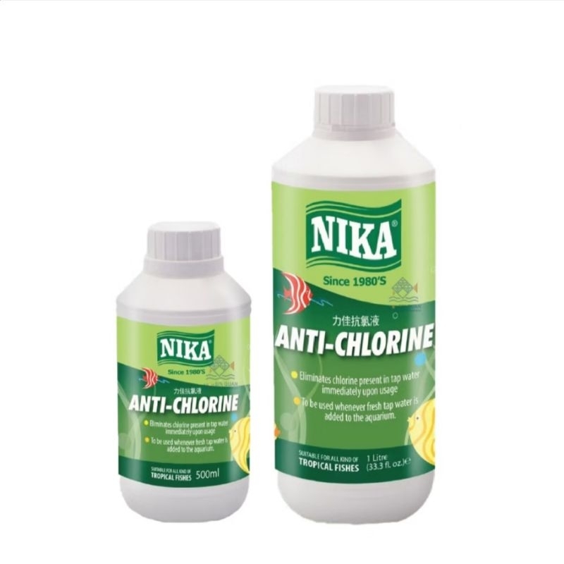 Nika Anti Chlorine 500ml 1L 1Litre klorin chlorin antichlorine fish ...